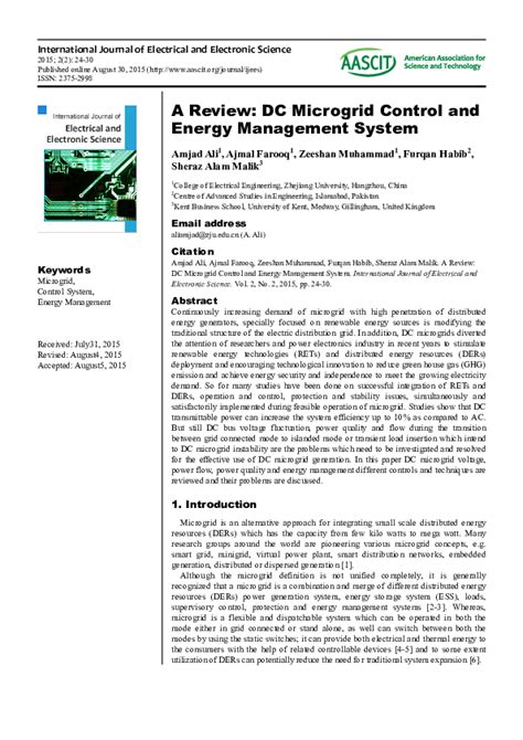 Pdf A Review Dc Microgrid Control And Energy Management System