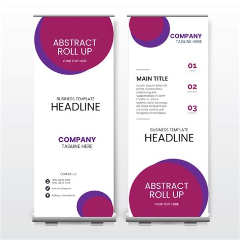 롤업 배너 템플릿 프리미엄 벡터