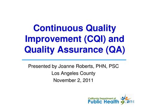 Ppt Continuous Quality Improvement Cqi And Quality Assurance Qa