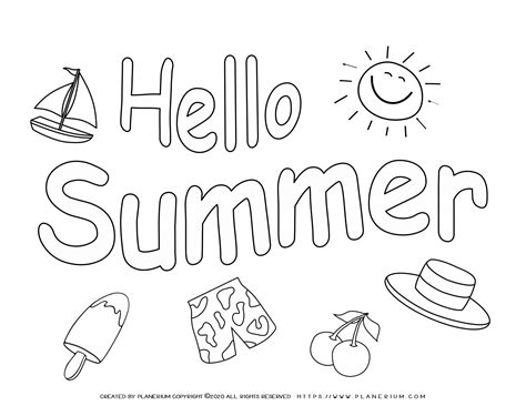 Hello Summer Coloring Pages
