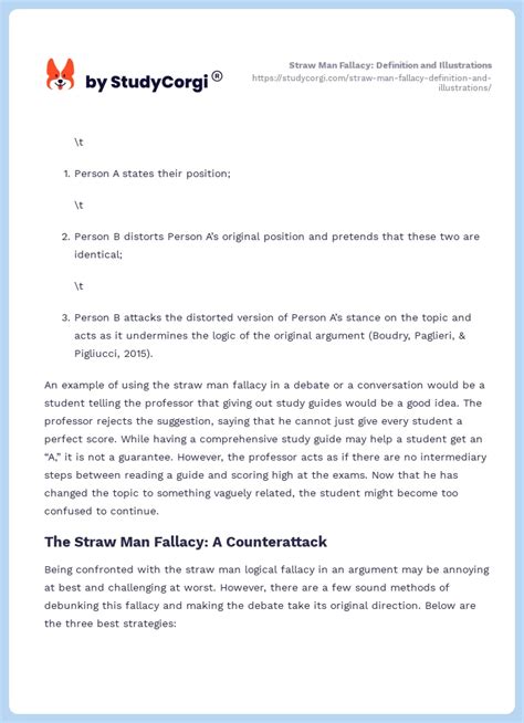 Mastering The Straw Man Fallacy Identification And Defense Free Essay Example