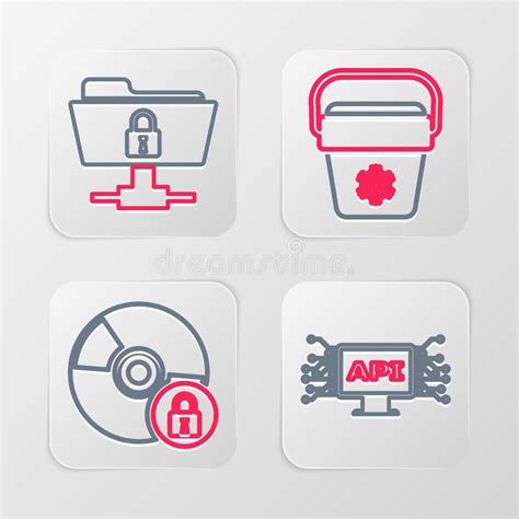 set line computer api interface cd or dvd disk with lock cooler bag