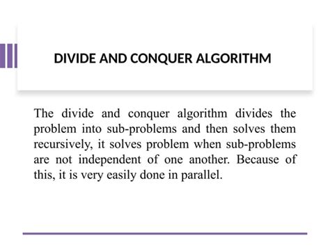 Mastering On Divide And Conquer Algorithm Ppt