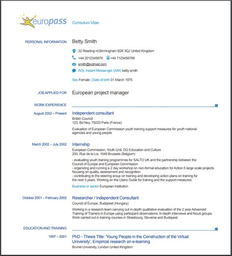 How To Make An Outstanding Cv With Europass Outdoc