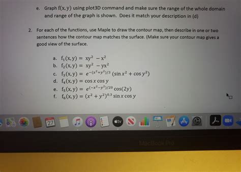 Solved E Graph Fxy Using Plot3d Command And Make Sure
