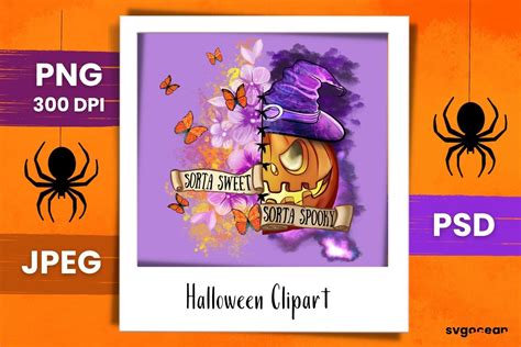 Pumpkin Sublimation Png Bundle Sorta Sweet Sorta Spooky By Svgocean Thehungryjpeg