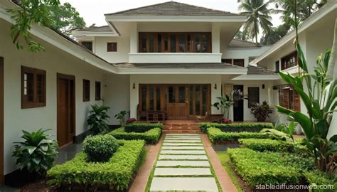 Middle Class Kerala House Exterior Stable Diffusion Online