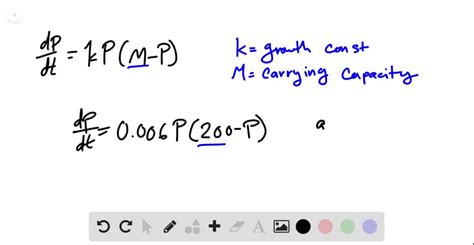 Solved A Logistic Differential Equation Describing Population Growth Is Given Use The Equation