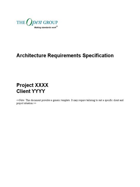 Togaf 9 Template Architecture Requirements Specification Pdf