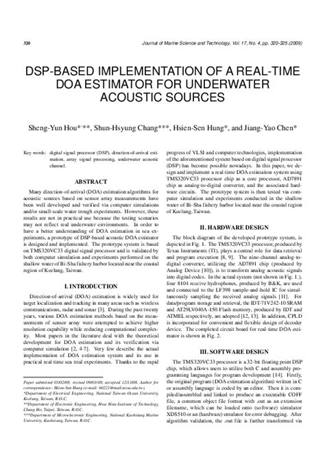 Pdf Dsp Based Implementation Of A Real Time Doa Estimator For
