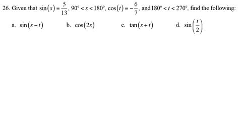 solved given that sin s 5 13 90 degree