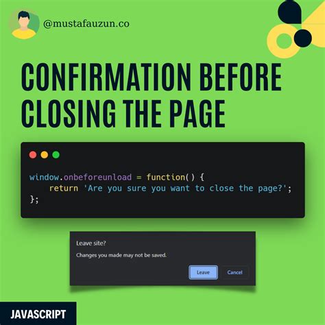 Javascript Confirmation Before Closing The Page Mustafa Ateş Uzun Blog