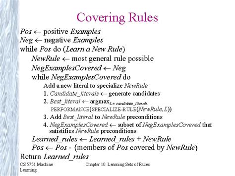 Learning Sets Of Rules Sequential Covering Algorithms Foil