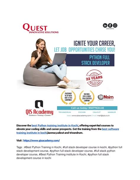 ppt best python training institute in kochi powerpoint presentation