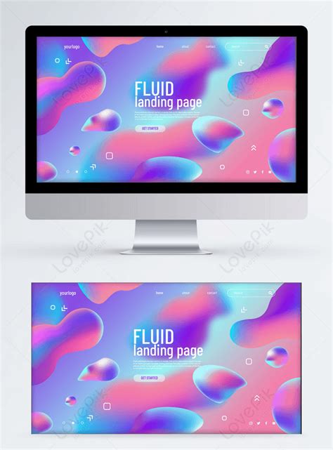 Colorful Fluid Element Landing Page Design Template Imagepicture Free