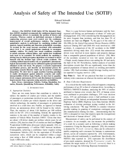 Pdf Analysis Of Safety Of The Intended Use Sotif
