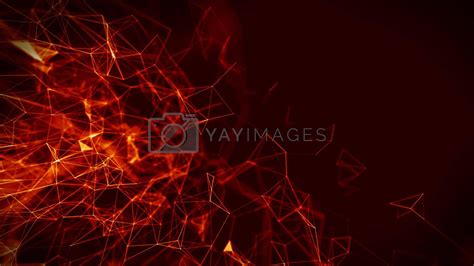 Abstract Fire Red Geometrical Background Futuristic Technology Style