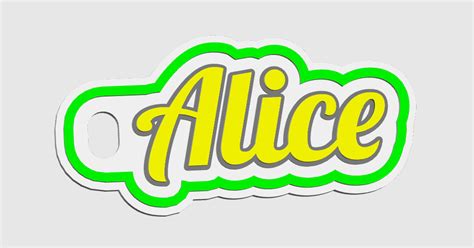 Keychain Alice By Dukone Dev Download Free Stl Model
