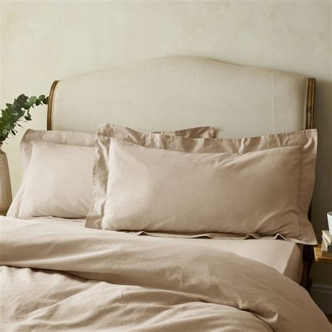 17 Stories Luxury Linen Blend Oxford Border Pillowcase Pairs Wayfair
