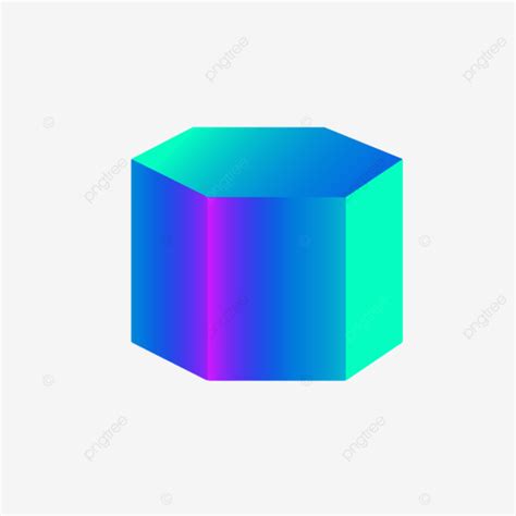 Prisma Segi Enam Bentuk Geometris 3d Dengan Gradien Holografik
