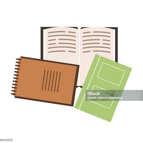 노트북 메모장 메모장 플래너 작성 메모를 만들기위한 주최자 및 흰색 배경에 고립 된 메모 장식 디자인 요소 플랫 스타일의 다채로운 벡터 일러스트레이션 0명에 대한 스톡 벡터
