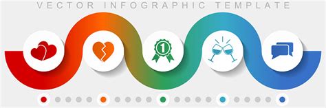 아이콘 세트가 있는 사랑 인포그래픽 벡터 템플릿 하트 배지 토스트 및 자인 디자인 및 모바일 응용 프로그램에 대한 채팅과 같은 기타 아이콘 0명에 대한 스톡 벡터 아트 및