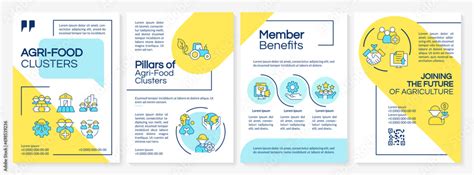 Creative Agri Food Clusters Brochure Template Leaflet Design With Multicolor Thin Linear Icons