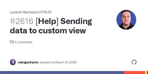 Help Sending Data To Custom View Issue Laravel Backpack CRUD GitHub