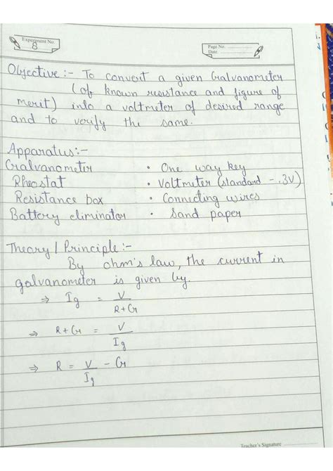 Solution Experiment To Convert A Given Galvanometer Of Known