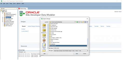 not able to open relational and logical data model from dmd file oracle forums