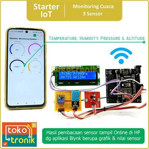 Starter Iot Weather Monitoring Esp8266 With 3 Sensors Shopee Malaysia