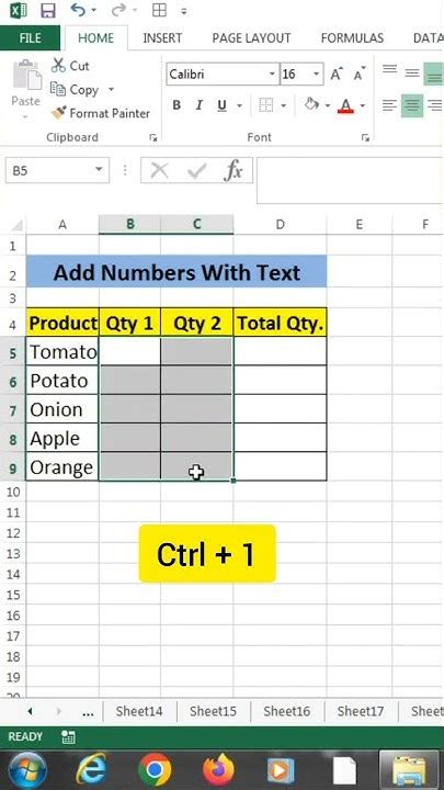 shorts how to sum numbers with text add numbers with text in excel excel2022 exceltips