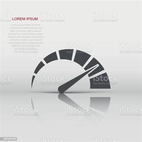 평면 스타일에 미터 대시보드 아이콘입니다 신용 점수 지표 수준 벡터 일러스트 레이 션 흰색 절연 배경 규모 비즈니스 개념으로 측정 계기입니다 1위에 대한 스톡 벡터 아트 및