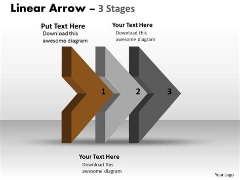 Linear Arrow 3 Stages 26 PowerPoint Presentation Slides PPT Slides Graphics Sample PPT