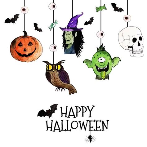 수채화컬러컬러할로윈원원소수집프레임무섭다공포무서운귀신당얽매이다연극무서운귀신호박마술사나무박쥐마스크손성집달피무당좀비자루