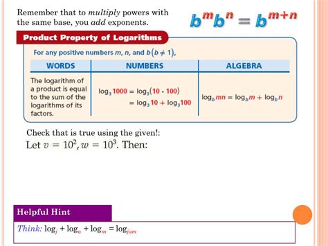 PPT 7 4 Properties Of Logarithms PowerPoint Presentation Free Download ID 2703986