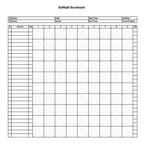 Free Printable Softball Score Sheets Printable Templates Free