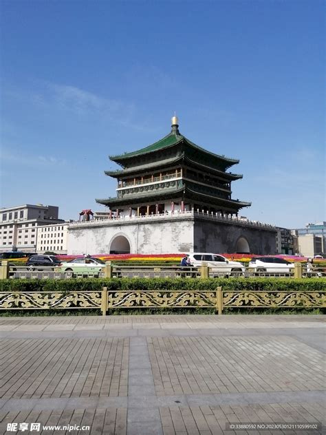 西安钟楼摄影图建筑景观自然景观摄影图库昵图网