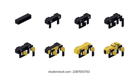 Stages Robot Assembly Animation Vector Stock Vector Royalty Free Shutterstock