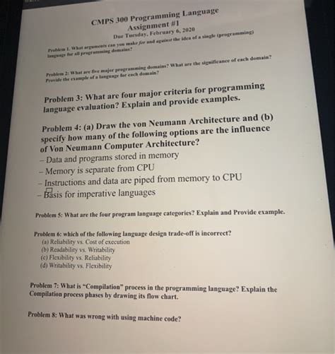 Solved Cmps 300 Programming Language Assignment 1 Due