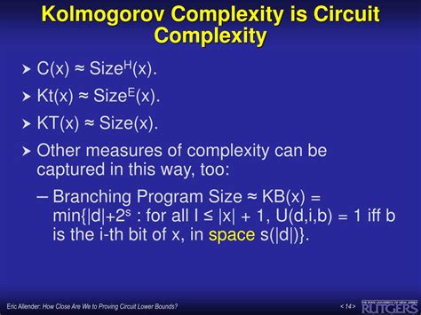 Ppt Circuit Complexity Kolmogorov Complexity And Prospects For Lower Bounds Powerpoint