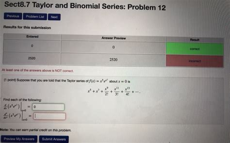 Solved Sect87 Taylor And Binomial Series Problem 7 Problem