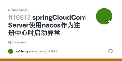 springcloudconfig server使用nacos作为注册中心时启动异常 · issue 10813 · alibaba nacos · github