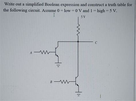 Solved Write Out A Simplified Boolean Expression And