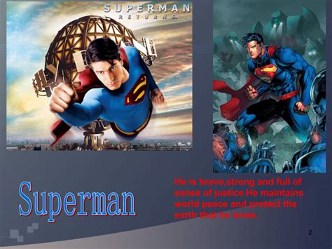 美国漫画超级英雄superman英文介绍课堂ppt