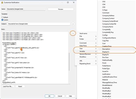 data management how to customise notification templates in solidworks