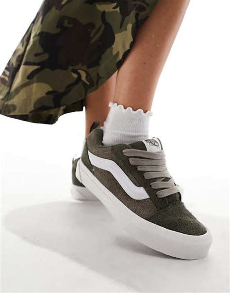 Vans Knu Skool Sneakers Con Suola Spessa Verde Kaki Asos