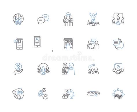 Customer Support Outline Icons Collection Customer Support Help