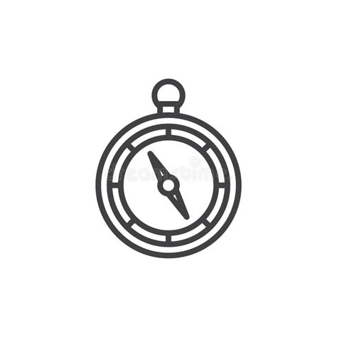 Compass Line Icon Stock Vector Illustration Of Editable 100694744
