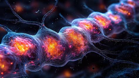 Digital Representation Of Glowing Neuron Structures Stock Image Image